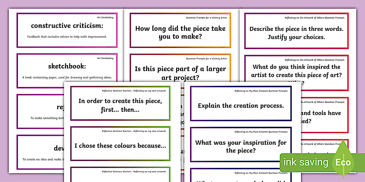 UKS2 Art Language: Discussion Prompt Pack (teacher made)