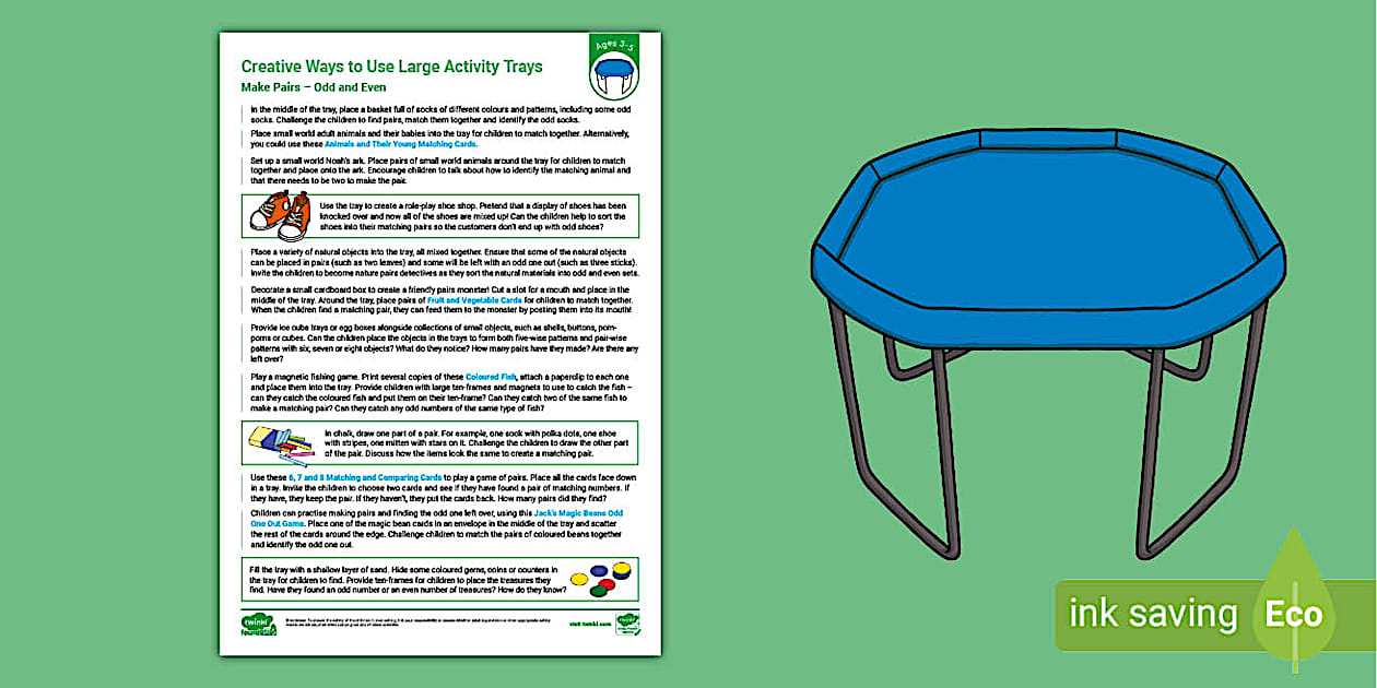 EYFS Large Activity Trays: Make Pairs - Odd and Even