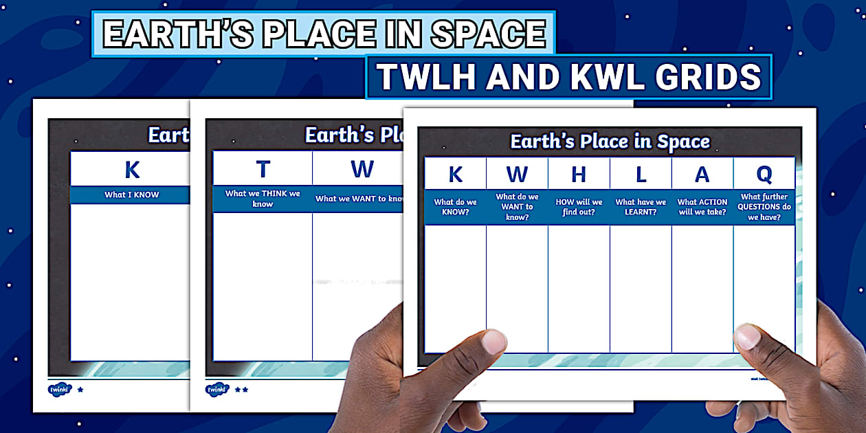 Earth's Place in Space TWLH and KWL Grids (teacher made)