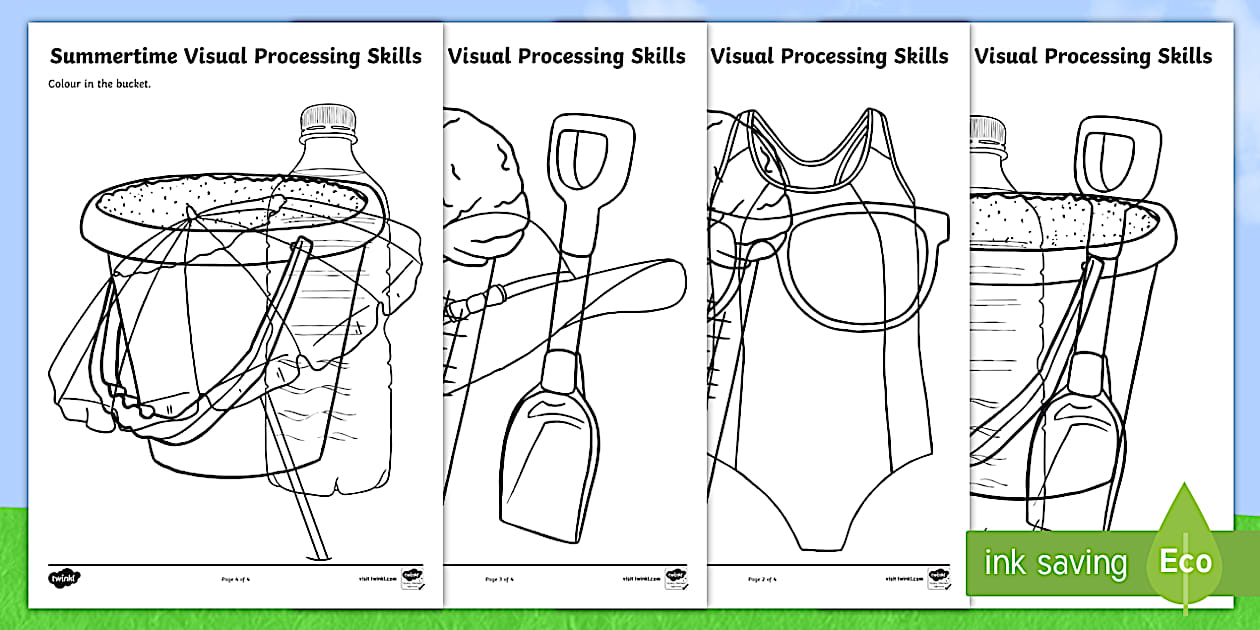 Summertime Visual Processing Skills Worksheet / Worksheets