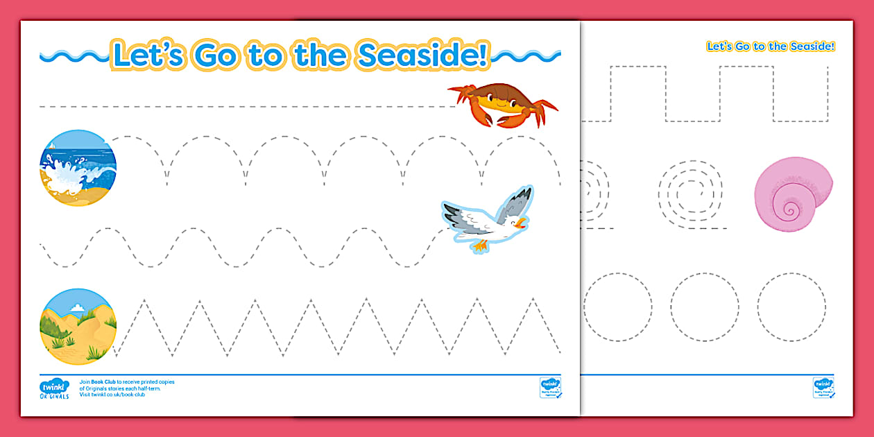 Let's Go to the Seaside! Pencil Control Sheets - Twinkl