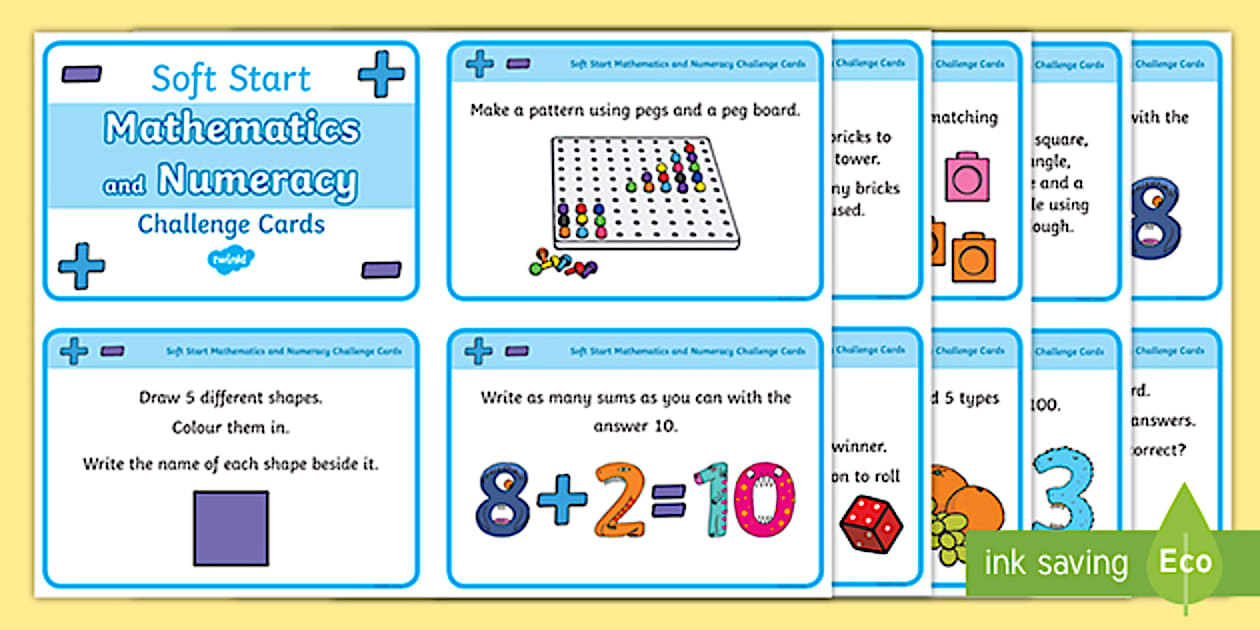 Editable Soft Start Maths Challenge Cards (teacher made)
