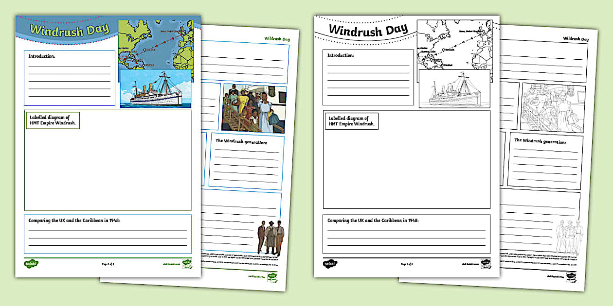 The Windrush Non-Chronological Report Template - Twinkl