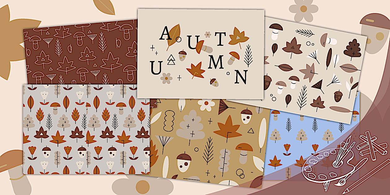 Autumn Geometric Pattern Posters Pack | Twinkl Art Gallery
