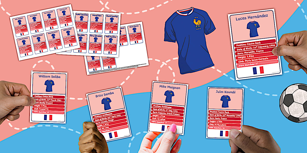 France Soccer Team Top Cards (Teacher-Made) - Twinkl