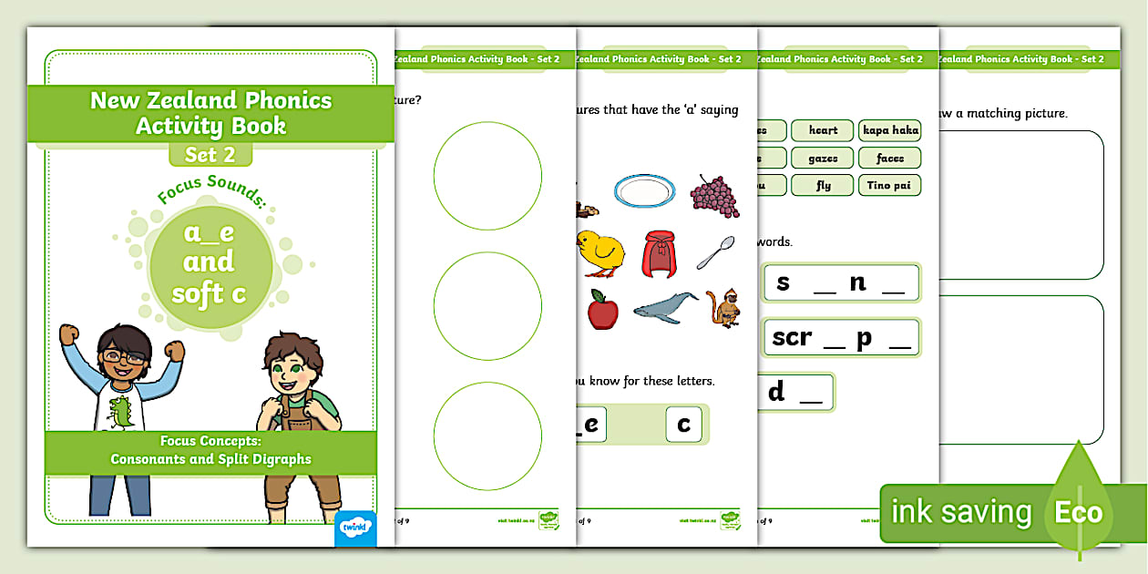New Zealand Phonics Plus Activity Book 9 (Set 2) - Consonants and Split