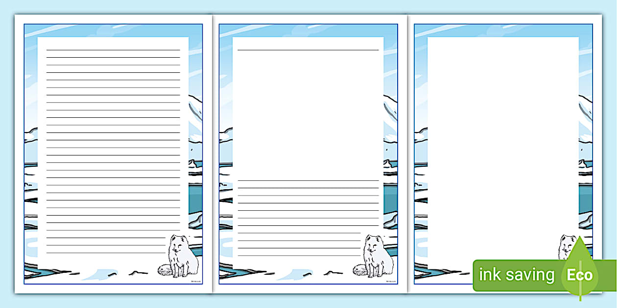 Arctic Fox Page Borders (Teacher-Made) - Twinkl
