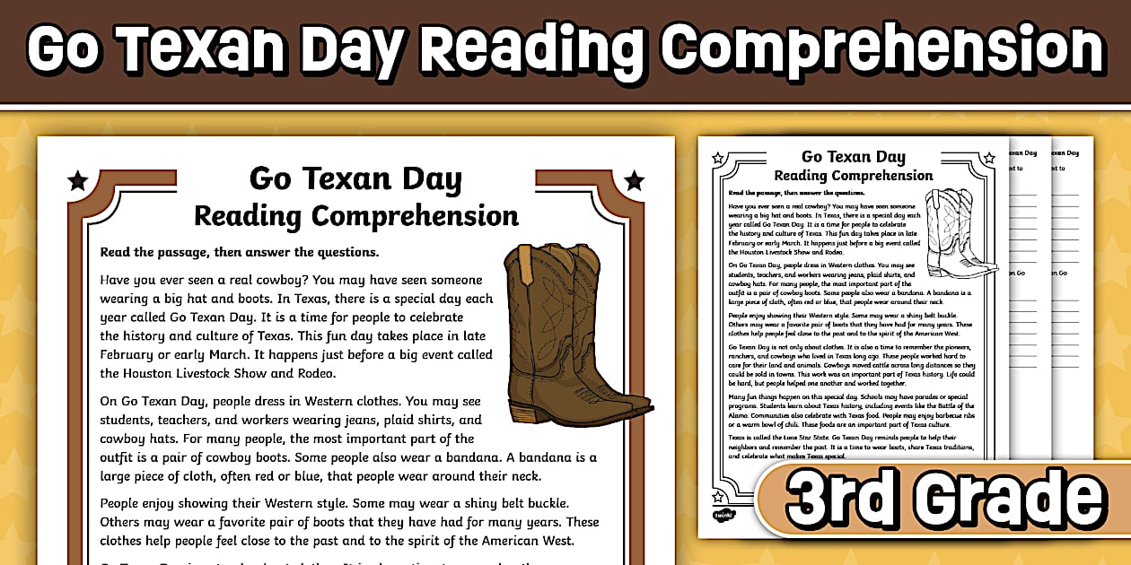 Go Texan Day Reading Comprehension