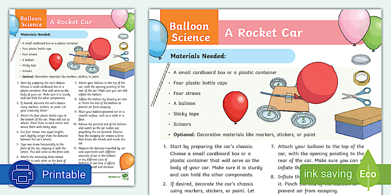 Balloon Science - A Rocket Car (professor feito) - Twinkl