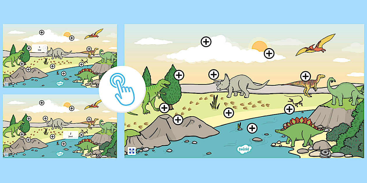 Dinosaurs Phonics Level 2 Hotspots | Twinkl Go! - Twinkl