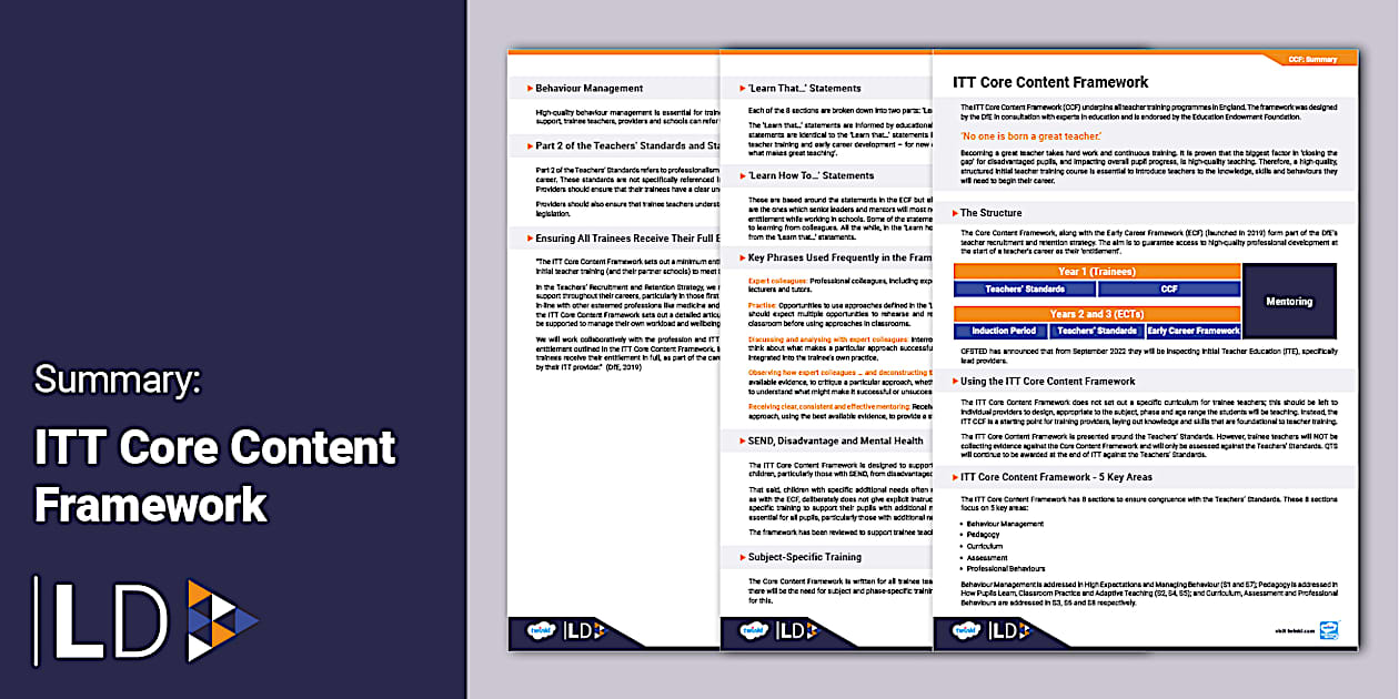 ITT Core Content Framework: A Summary - Twinkl