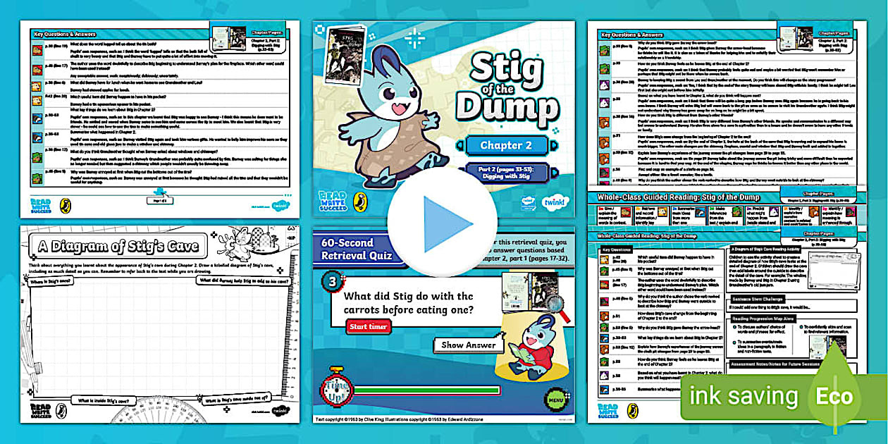 FREE! - Stig of the Dump Whole-Class Guided Reading Pack: Chapter 2, Part 2