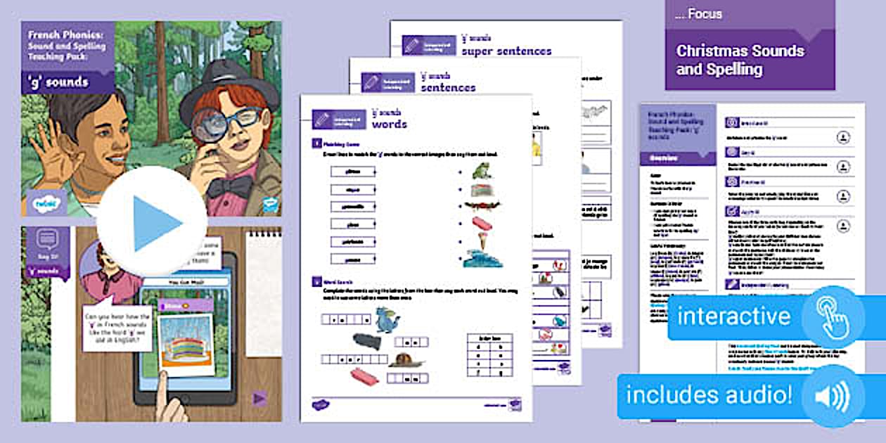 👉 French Phonics: Sound and Spelling Pack: 'g' Sounds
