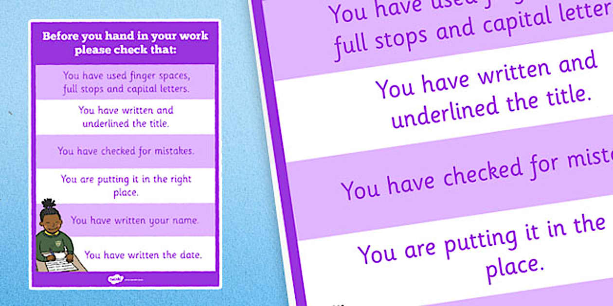 Editable Pre-Work Check Posters (teacher made) - Twinkl