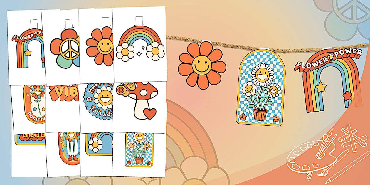 Retro Icons Inspirational Bunting | Twinkl Art Gallery