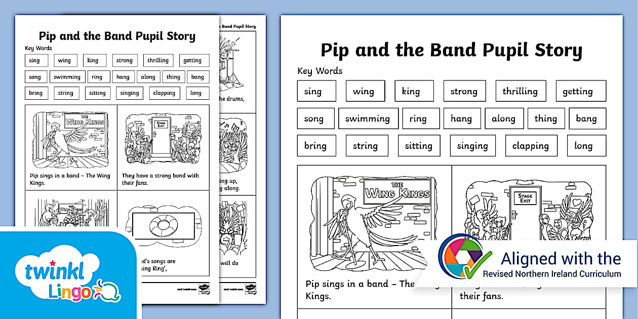 Pip and the Band Pupil Story Activity Sheet (teacher made)