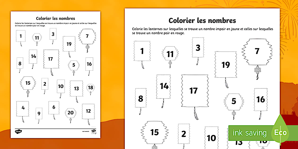 Coloriage : Les nombres pairs et impairs (teacher made)