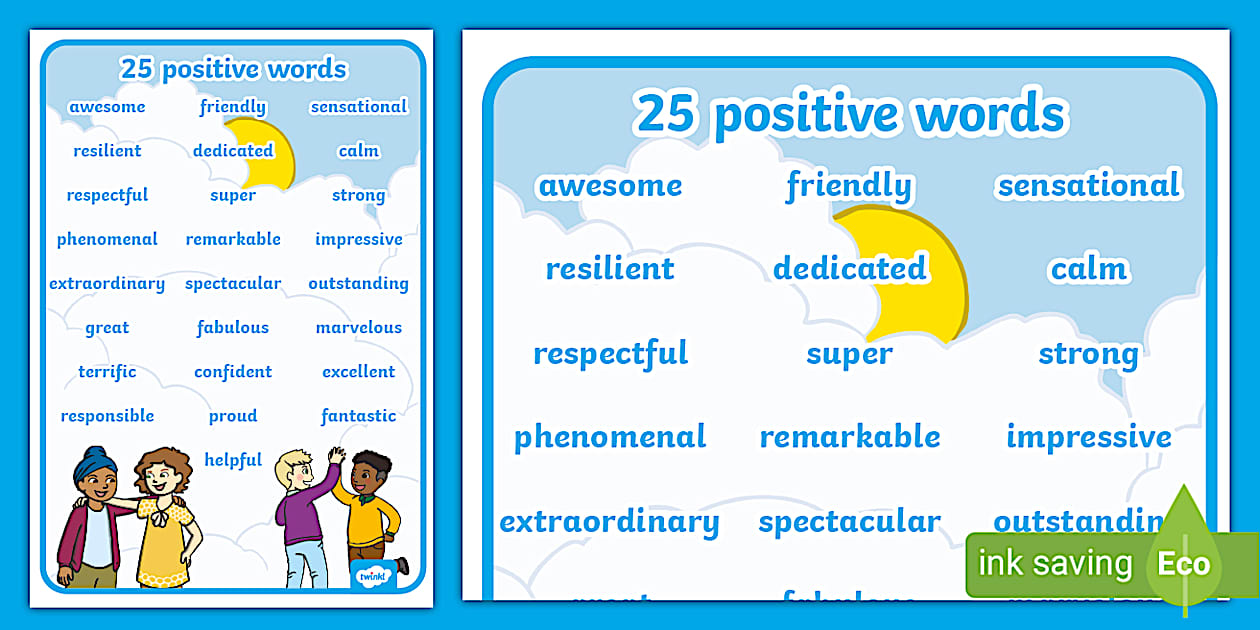 25 Positive Words Display Poster | Twinkl | Positivity | KS1