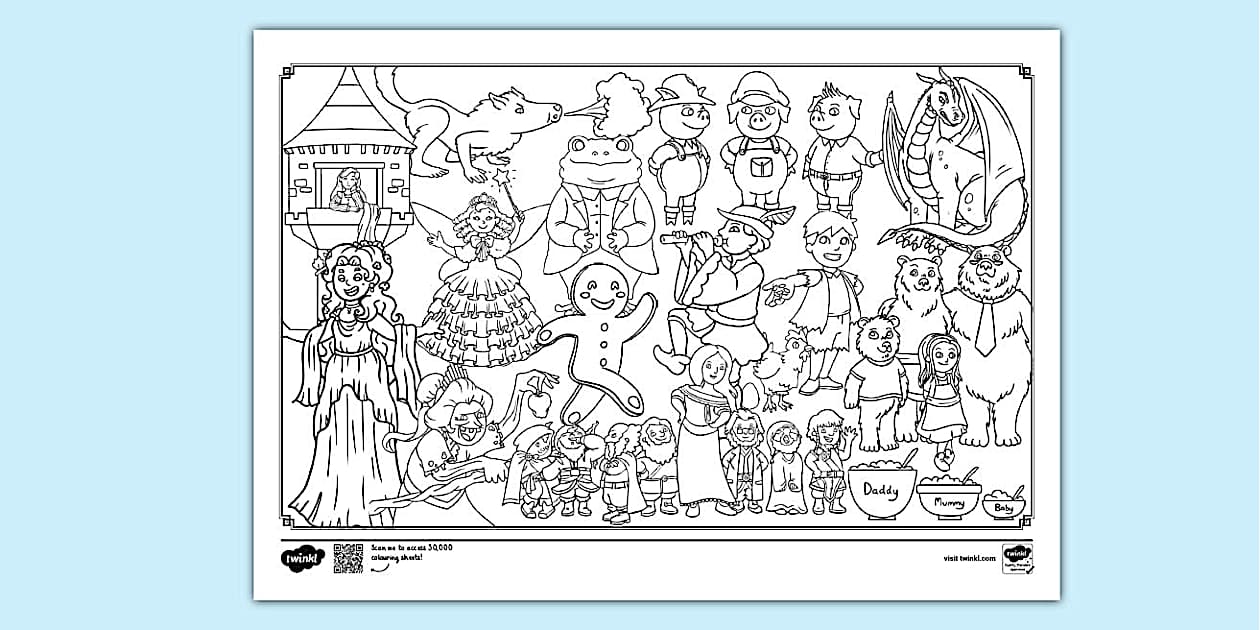 Fairy Tales Colouring Montage