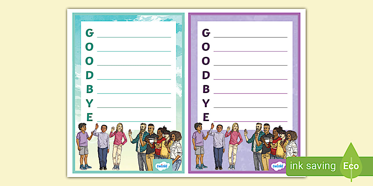 Goodbye Card Inserts (teacher made) - Twinkl