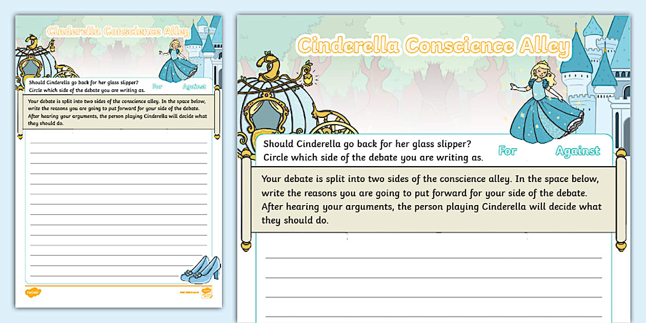 Cinderella Conscience Alley Writing Frame (teacher made)