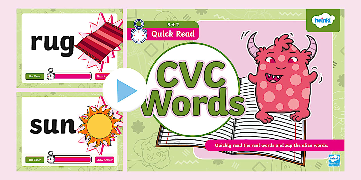 CVC Quick Read Powerpoint Set 2 (teacher made) - Twinkl