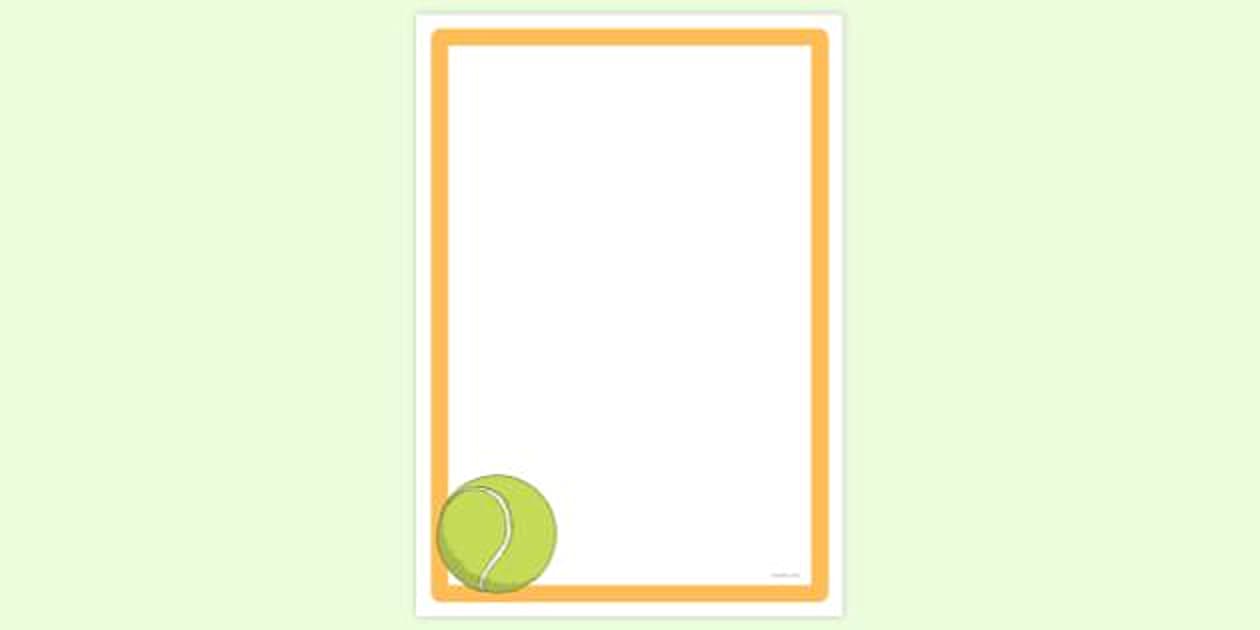 Simple Blank Tennis Ball Page Border | Page Borders | Twinkl