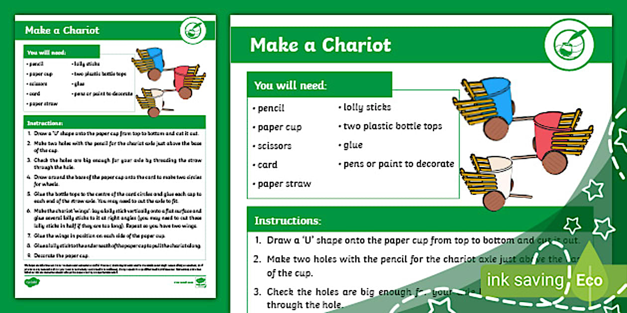 Make a Chariot Craft Instructions (Teacher-Made) - Twinkl