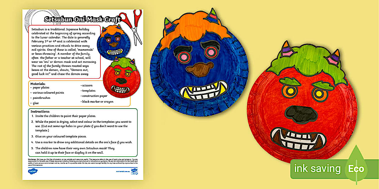 Setsubun Oni Mask Craft (teacher made) - Twinkl