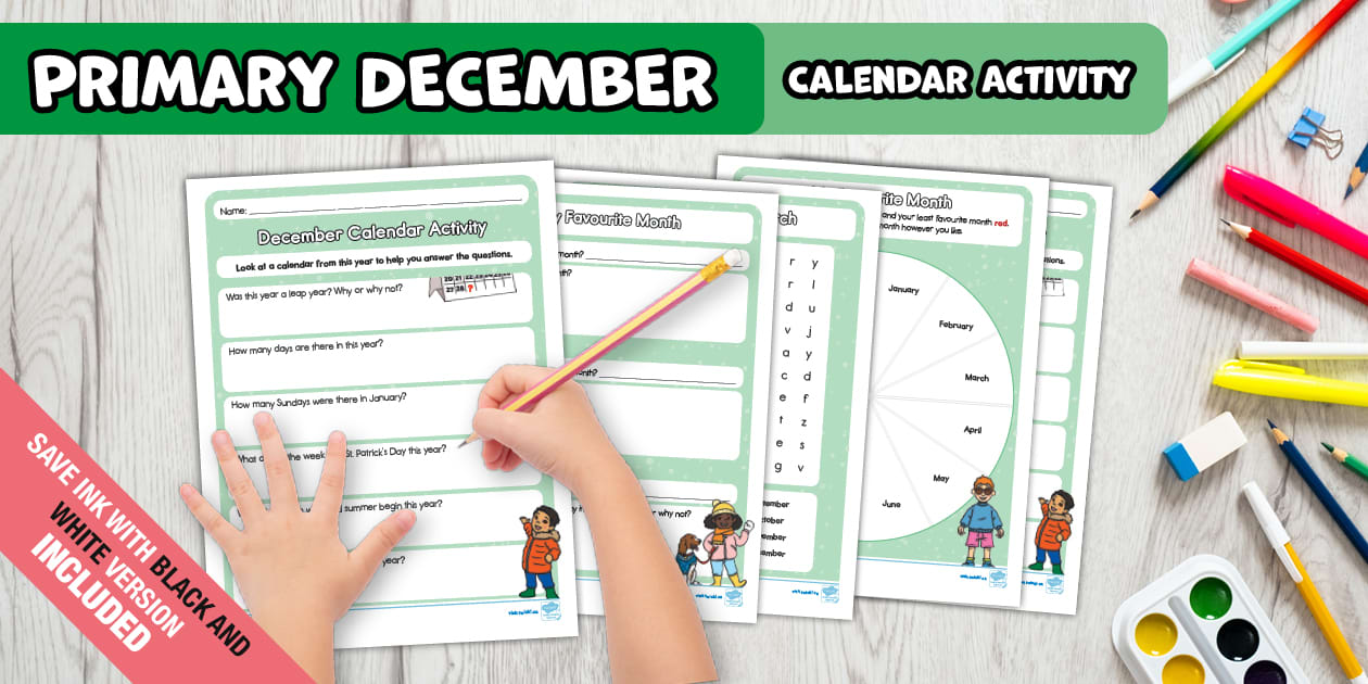 Primary December Calendar Activity