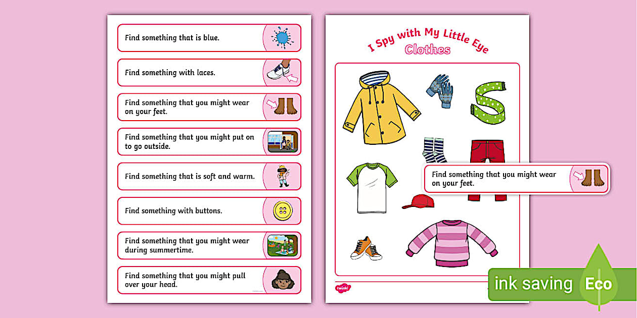I Spy and Find Core Vocabulary: Clothes | Twinkl - Twinkl