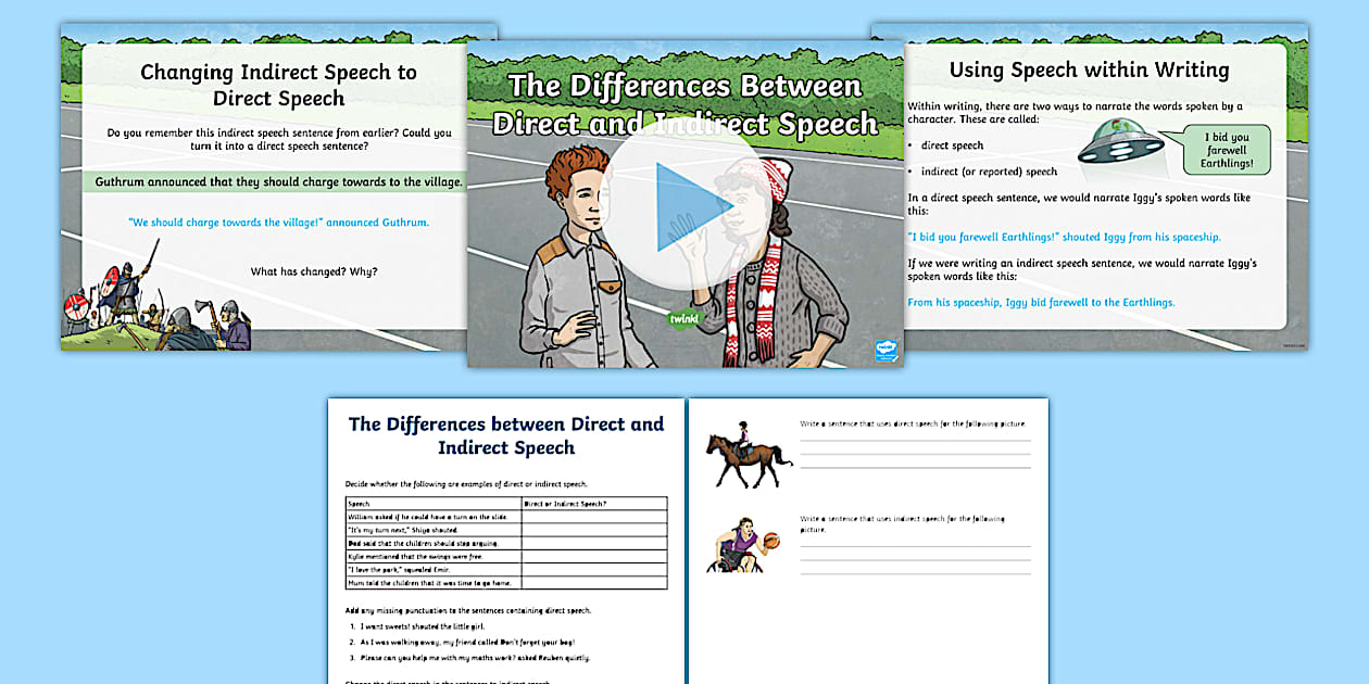 Editable The Difference between Direct and Indirect Speech Differentiated