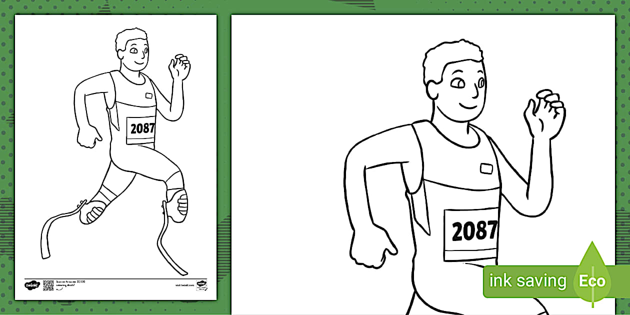 Para-Games Runner Colouring Sheet (teacher made) - Twinkl