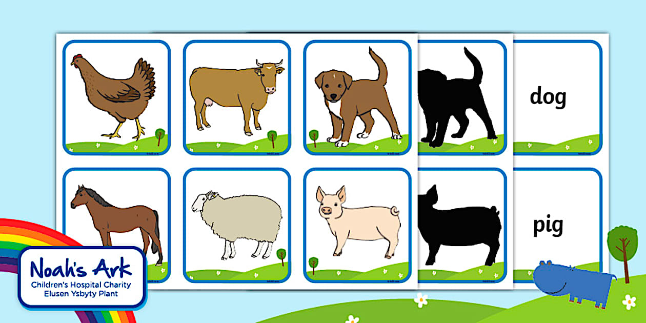 FREE! - Animal-Themed Shadow Matching Cards (teacher made)