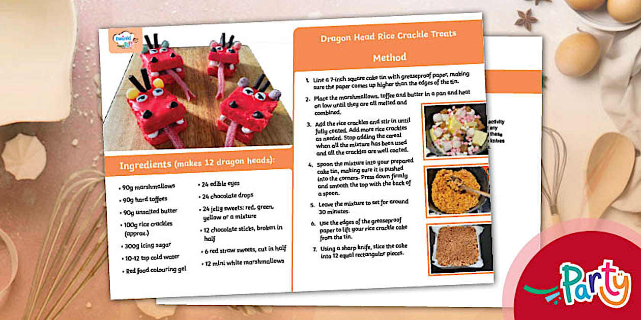 Dragon Head Rice Crackle Treats Recipe | Twinkl Party