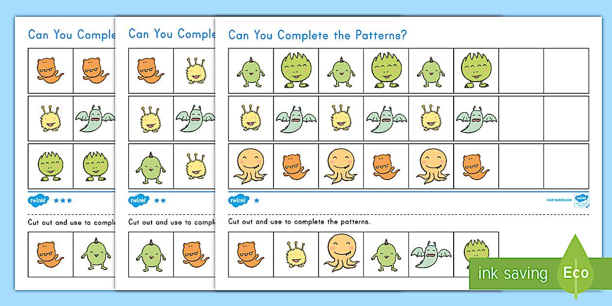 Germs Complete the Pattern Worksheet (teacher made) - Twinkl