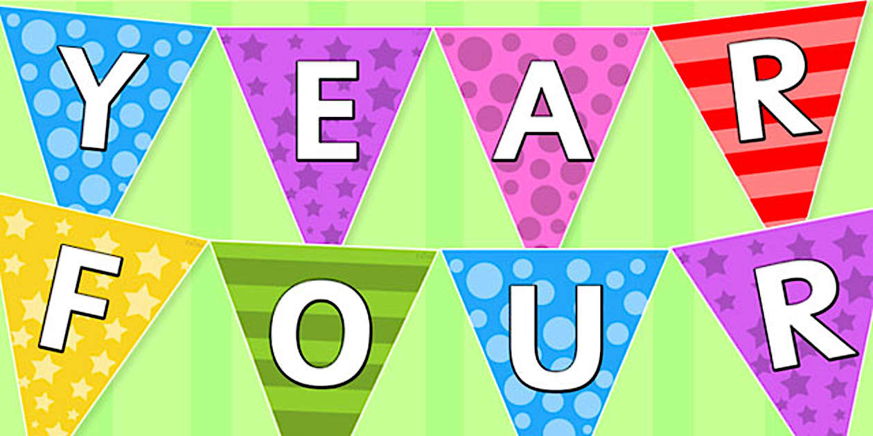 👉 Welcome to Year Four Multi-coloured Bunting