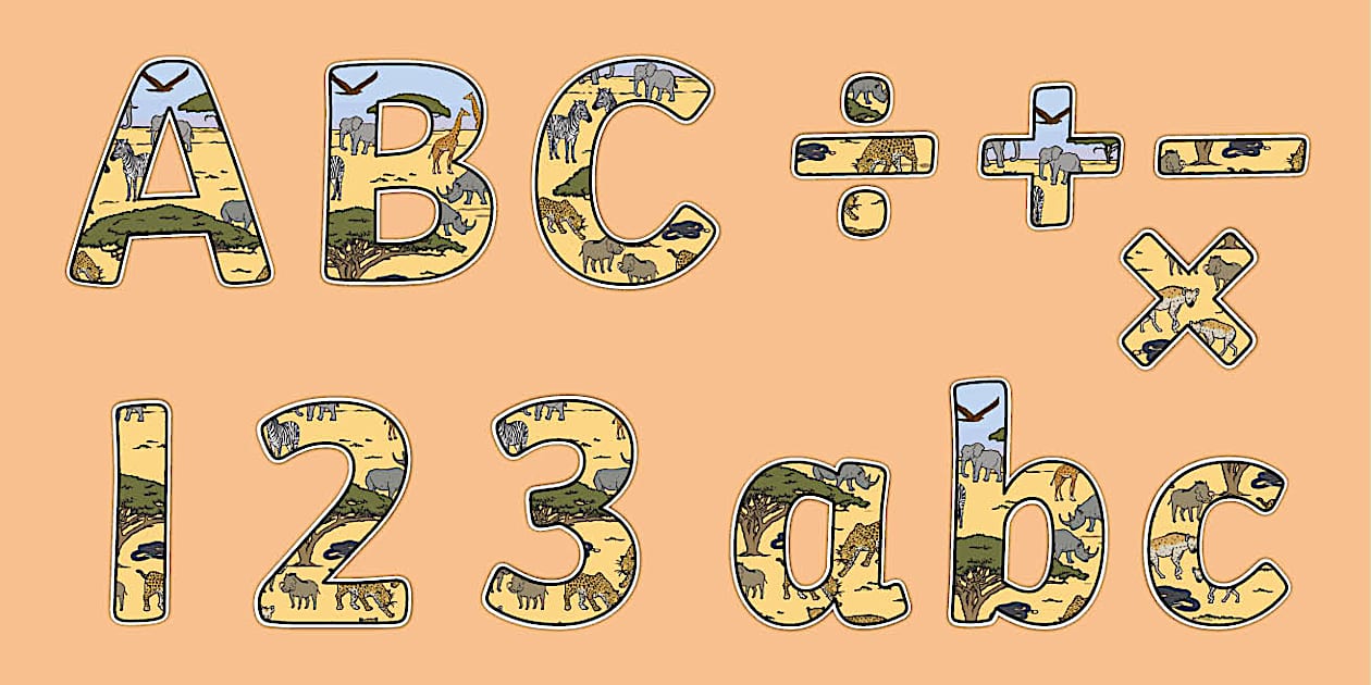 Editable Safari-Themed Display Lettering - Twinkl