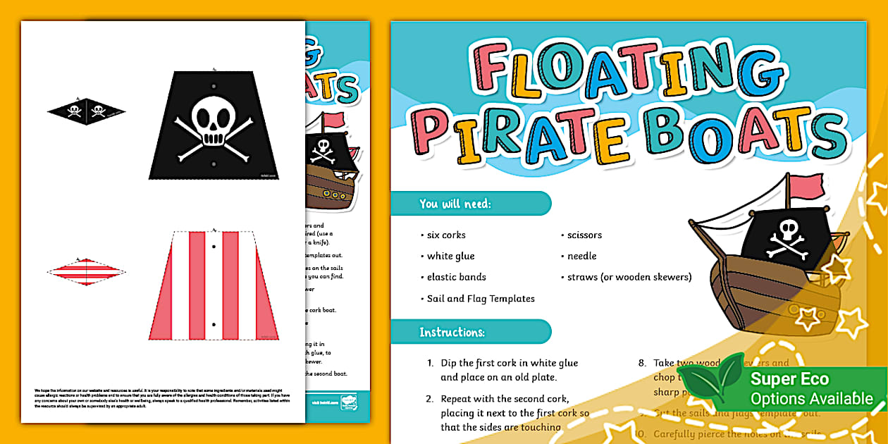 Floating Pirate Boats Activity (teacher made) - Twinkl
