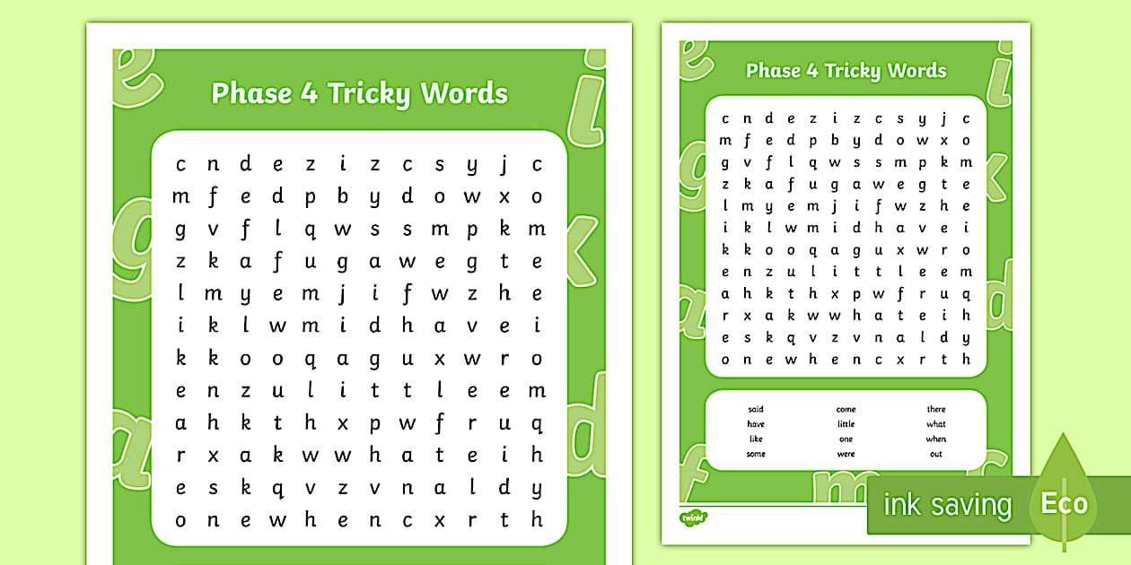 Editable Phase 4 Tricky Words Word Search - Twinkl