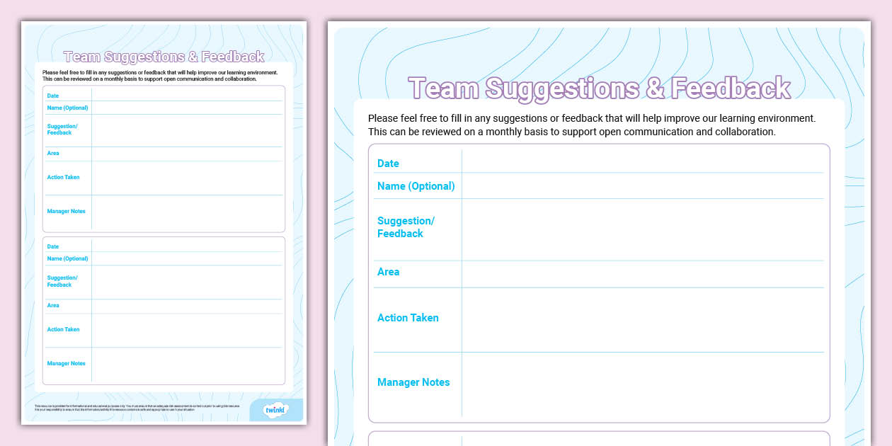 Team Communication Feedback Template