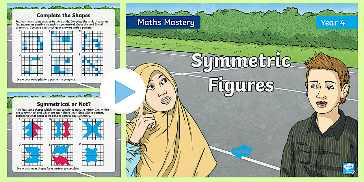 Year 4 Symmetric Figures Maths Mastery PowerPoint - Twinkl