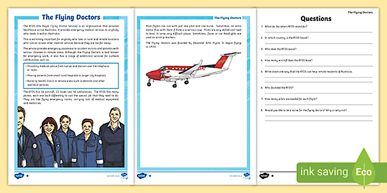 Higher Ability The Flying Doctors Differentiated Reading Comprehension