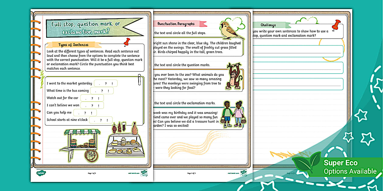 Full stop, question mark or exclamation mark?