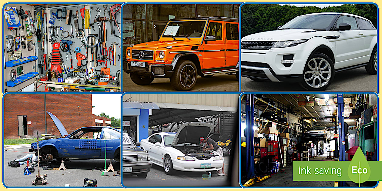 Mechanics Garage Display Photos (teacher made) - Twinkl