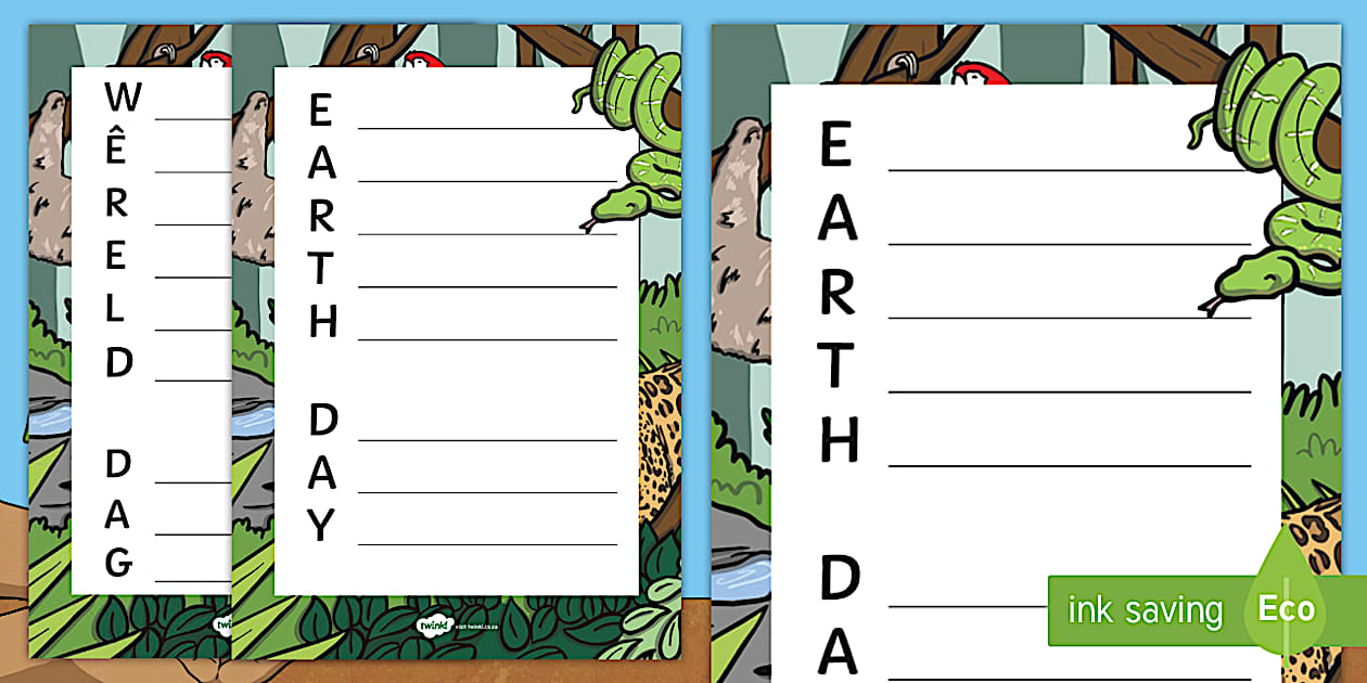 Foundation Phase Life Skills Term 2 Earth Day Acrostic Poem English ...