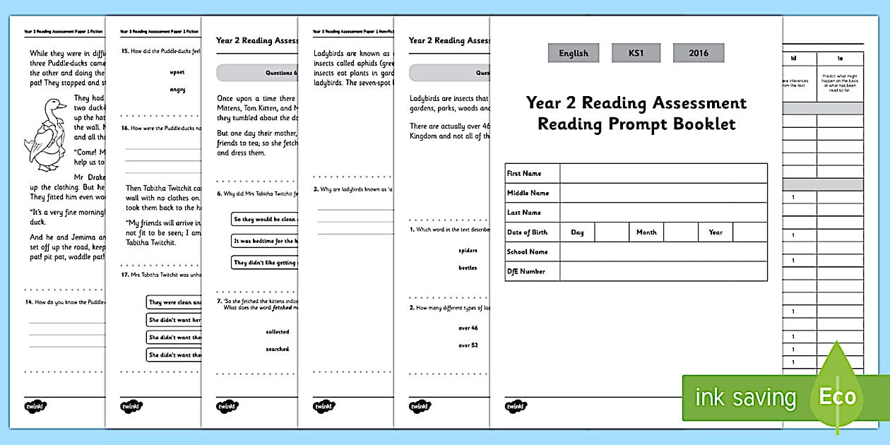 KS1 SATs Reading Paper Assessment 1 - Term 1 - Twinkl