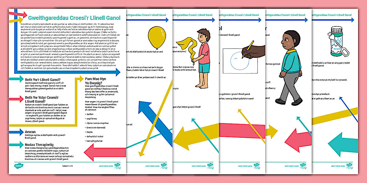Gweithgareddau Croesi'r Llinell Ganol (teacher made)