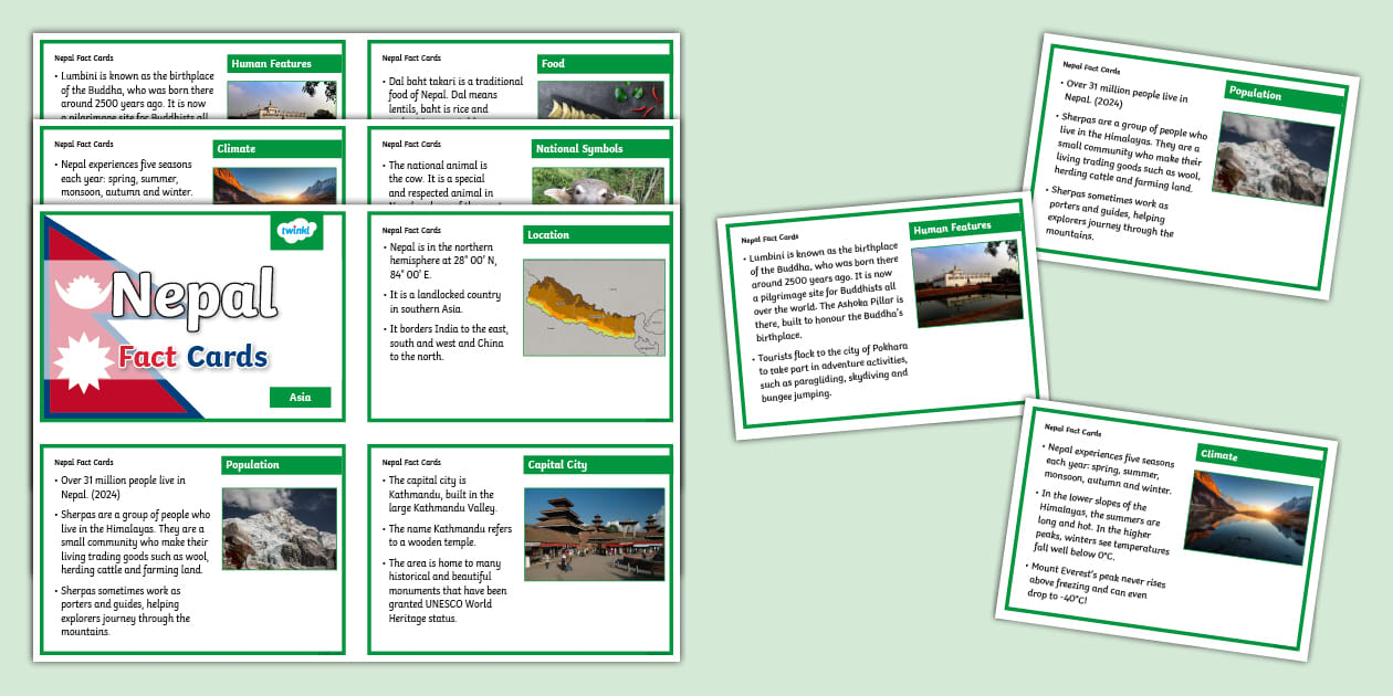 KS2 Nepal Fact Cards (teacher made) - Twinkl