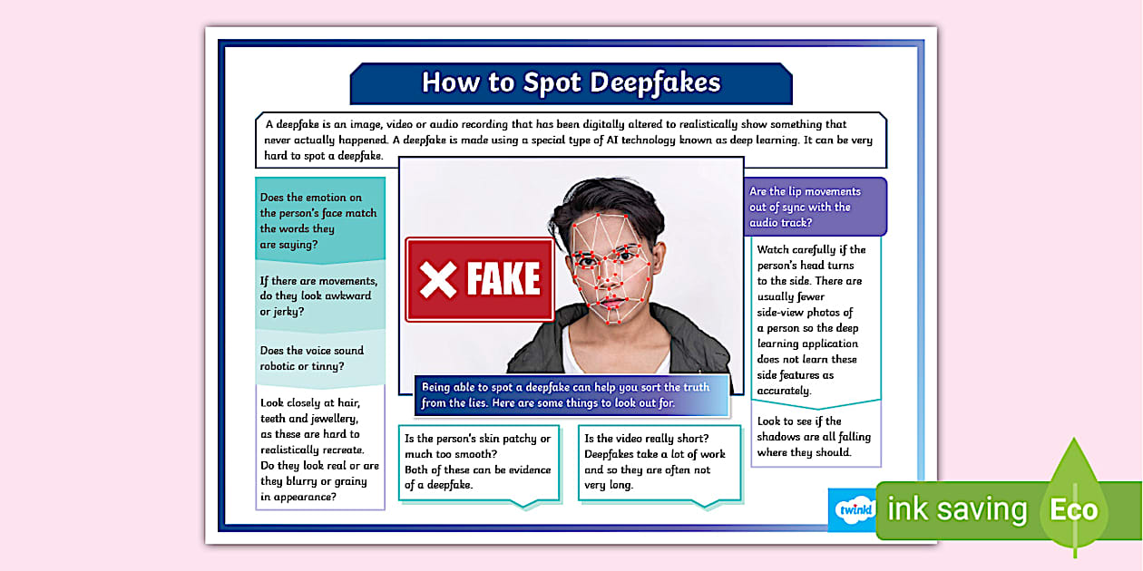 How to Spot Deepfakes Display Poster (teacher made) - Twinkl